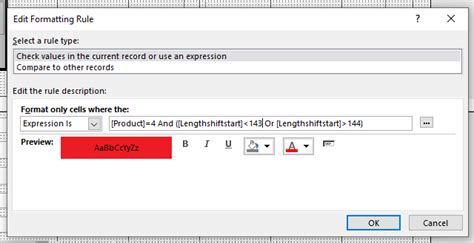 vba conditional formatting r msaccess