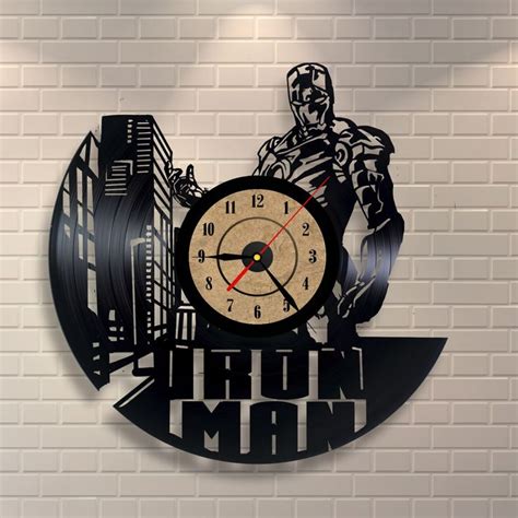 Iron Man Birthday Vinyl Record Wall Clock Clock Wall Clock Vinyl