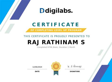 Completed Html Course By Digilabs Raj Rathinam S Posted On The Topic