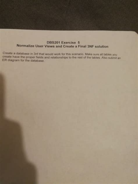 Solved Dbs201 Exercise 5 Normalize User Views And Create A