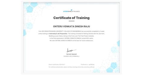 dinesh raju on linkedin successfully completed the internship and job