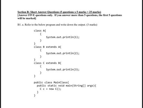 Solved Section B Short Answer Questions 5 Questions X 5