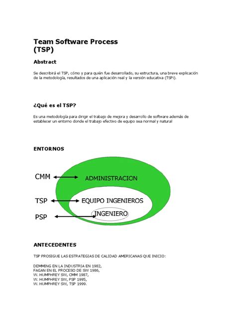Team Software Process Pdf Software Calidad Comercial