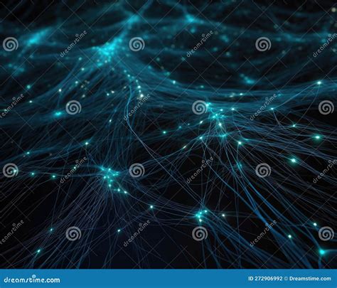 A Network Of Glowing Blue Lines Resembling A Neural Network Stretching Out In All Directions And