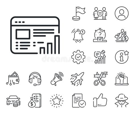 Web Report Line Icon Column Graph Sign Salaryman Gender Equality And