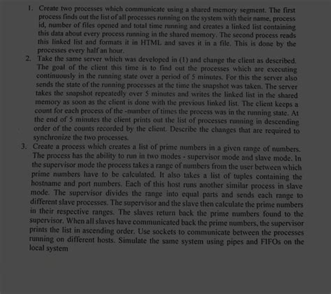 1 Create Two Processes Which Communicate Using A