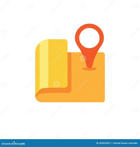 Folded City Map With Destination Pointer Gps Navigation Red Location