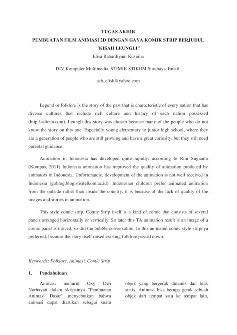 PDF TUGAS AKHIR PEMBUATAN FILM ANIMASI D DENGAN Ppta Stikom Edu Upload Upload File