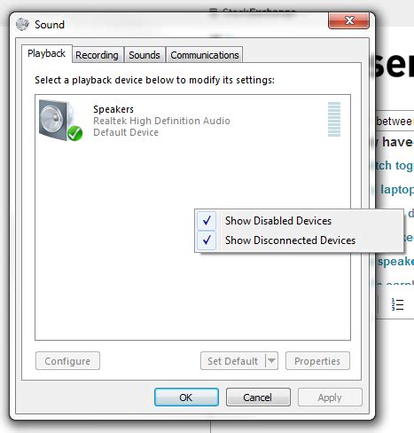 Windows Is It Possible To Switch Between Earphones And Built In Monitor Speakers Super User