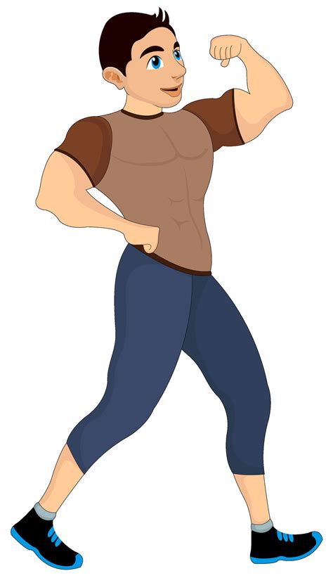 Exercising Man Flexing His Biceps Illustration Vector Art At Vecteezy