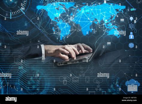 Man In Social Data Management Concept Stock Photo Alamy
