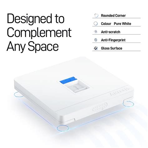 Ampcom Rj11 Rj45 Faceplate Wall Networking Telephone Socket Outlet Mount Panel 1 Port 2 Port 4