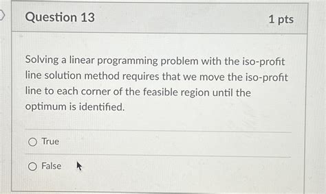solved question 131 ﻿ptssolving a linear programming problem