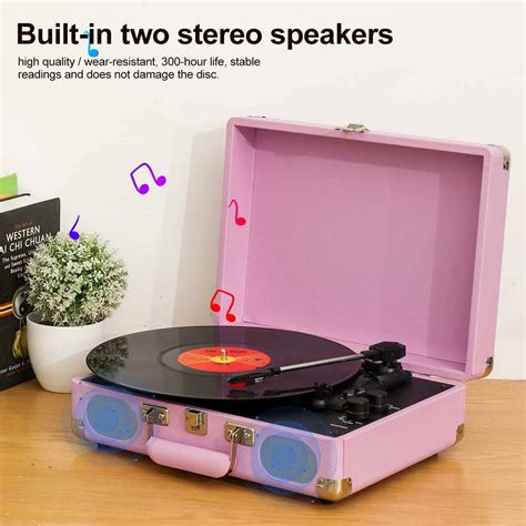 비닐 레코드 플레이어 Lp 디스크 334578 Rpm 더블 버튼 작업 3 색 블루투스 휴대용 가죽 축음기 스피커 턴테이블턴테이블 Aliexpress