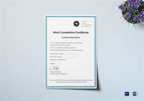 Work Certificate Template 15 Word Excel Pdf Documents Download