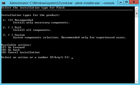 Installing Plesk For Windows Using Installer Console Plesk Onyx Documentation