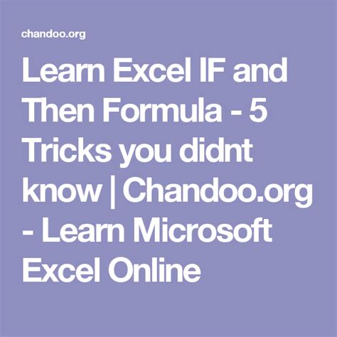 Learn Excel If And Then Formula Tricks You Didnt Know Artofit