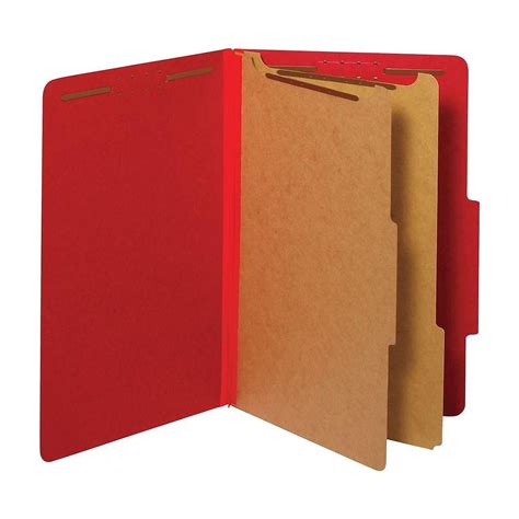 Pendaflex Pressboard Classification Folder 2 Dividers 2 12 Expansion Legal Size Bright Red 10
