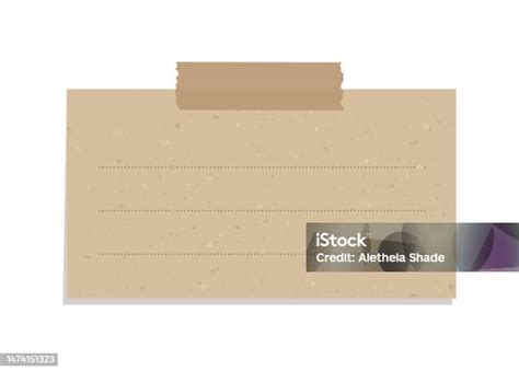 미적 빈티지 브라운 종이 노트 접착 테이프가 있는 재활용 메모지 0명에 대한 스톡 벡터 아트 및 기타 이미지 0명 Washi Paper 갈색 Istock