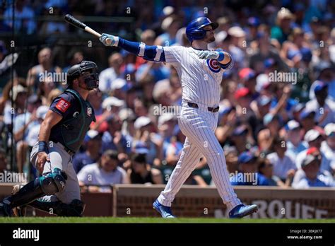 Chicago Cubs Ian Happ 8 Hits A Three Run Home Run During The Second