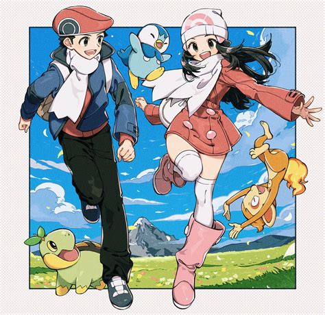 Dawn Piplup Lucas Turtwig And Chimchar Pokemon And 1 More Drawn By Keishin Danbooru