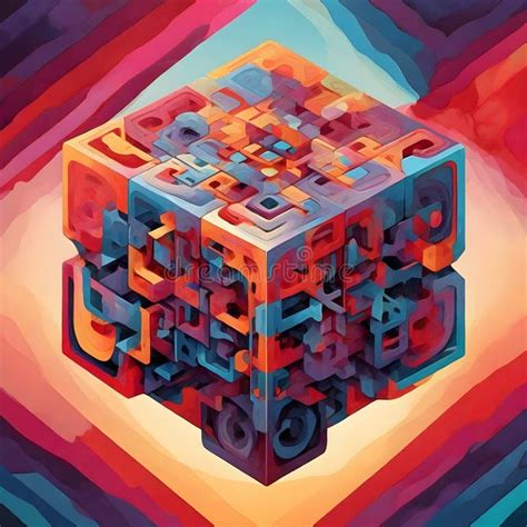 Image Of Geometric Metatron Cube Pattern Artwork Stock Illustration