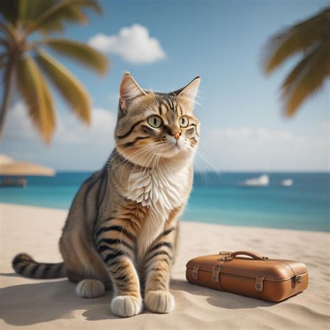 Кошка пляже Изображения – скачать бесплатно на Freepik