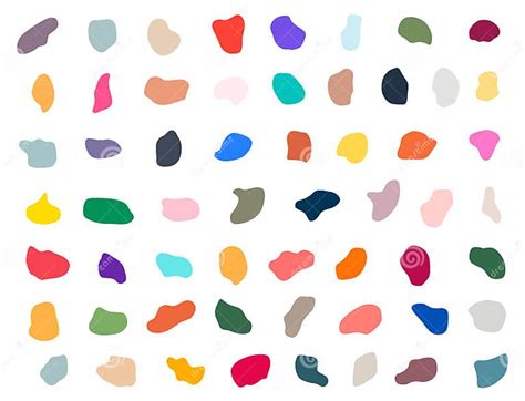 Set Of Different Colored Blotch Shapes Random Abstract Liquid Shapes
