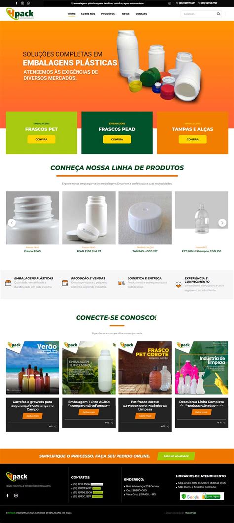 descubra o novo site da hpack embalagens desenvolvimento web