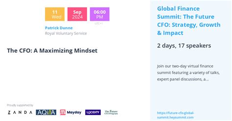 Patrick Dunne Global Finance Summit The Future Cfo Strategy Growth Impact