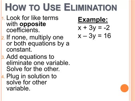4 3 solving linear systems by elimination pptx