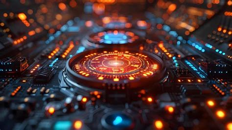 Futuristic Digital Interface Displaying Virtual Computer Screen With