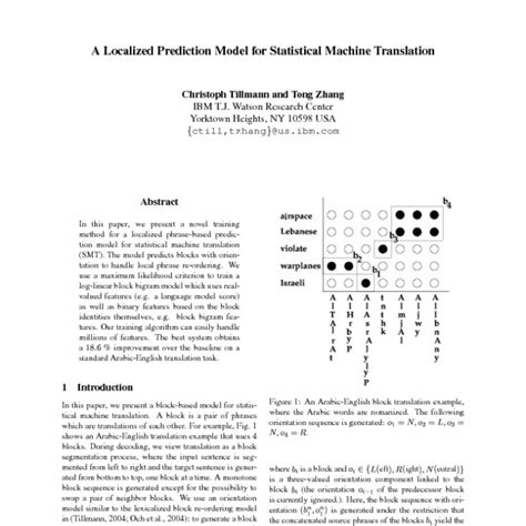 A Localized Prediction Model For Statistical Machine Translation Acl