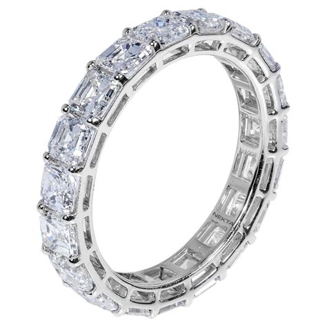 4 Carat Asscher Cut Diamond Eternity Band Certified For Sale At 1stdibs