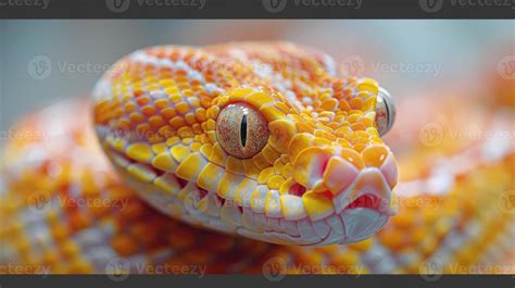 Colorful Albino Ball Python Relaxing On White Background In Natural Habitat 48814705 Stock