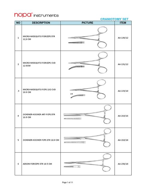 Craniotomy Set Pdf