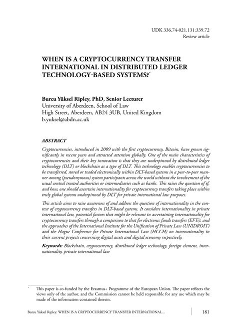 pdf when is a cryptocurrency transfer international in distributed