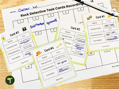 Rock Detective Task Cards Classifying Types Of Rocks Teach Starter