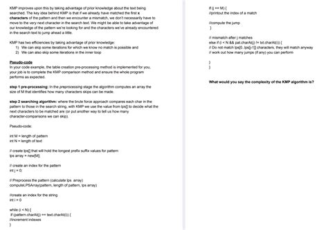 Solved Step 2 Knuth Morris Pratt Algorithm As We Saw In Our