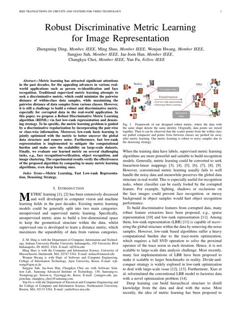 PDF Robust Discriminative Metric Learning For Image Representation
