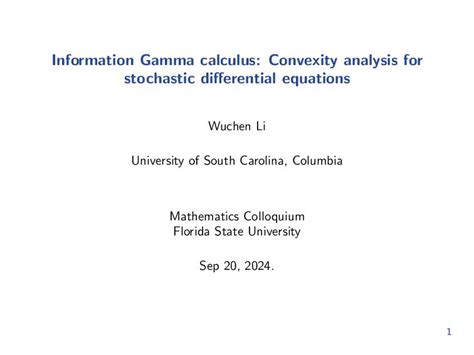 information gamma calculus convexity analysis for stochastic