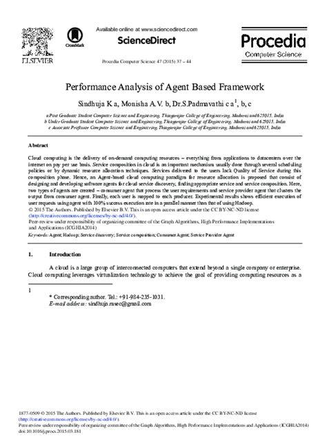 Pdf Performance Analysis Of Agent Based Framework Dr S Padmavathi