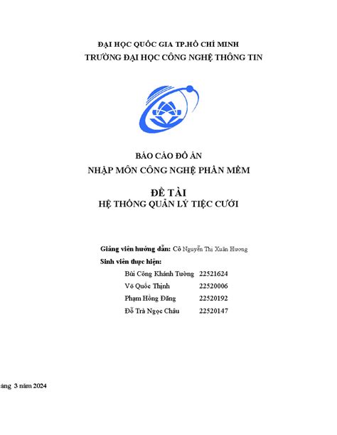 Stage SE proj ĐẠI HỌC QUỐC GIA TPỒ CHÍ MINH TRƯỜNG ĐẠI HỌC CÔNG NGHỆ THÔNG TIN BÁO CÁO ĐỒ