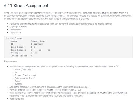 Solved 611 Struct Assignment Write A C Program To Prompt