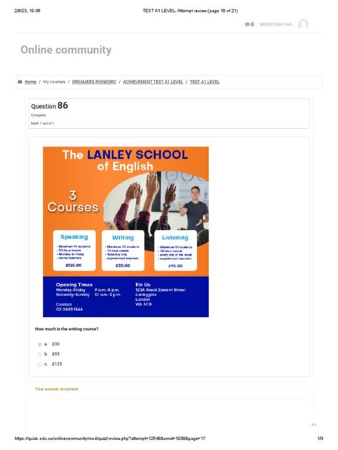 Test A1 Level Attempt Review Page 18 Of 21 Pdf