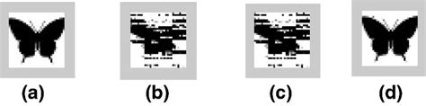 a original watermark b encrypted watermark c extracted encrypted