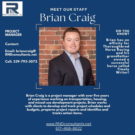 Rnd Consultants Inc On Linkedin Meet Our Staff Brian Craig Is A