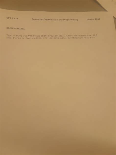 Solved Cps 2231 Computer Organization And Programming Spring