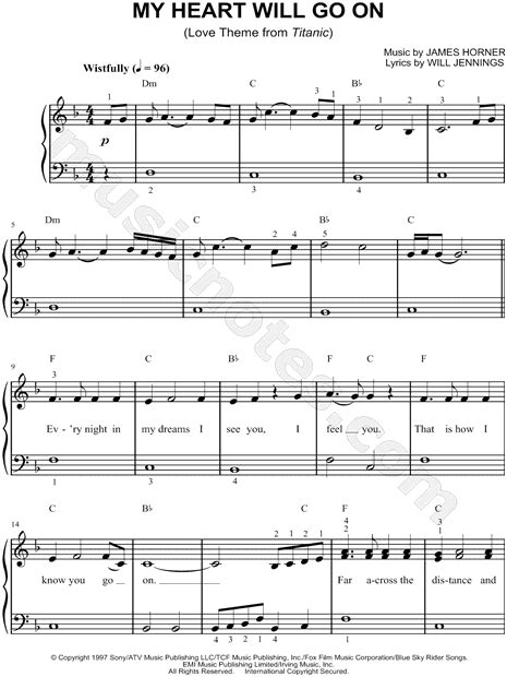 Titanic Theme Song Piano Sheet Music Easy Proplana