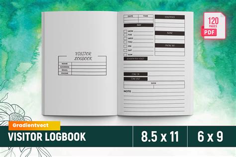 Kdp Visitor Logbook Canva Graphic By Gradientvect · Creative Fabrica
